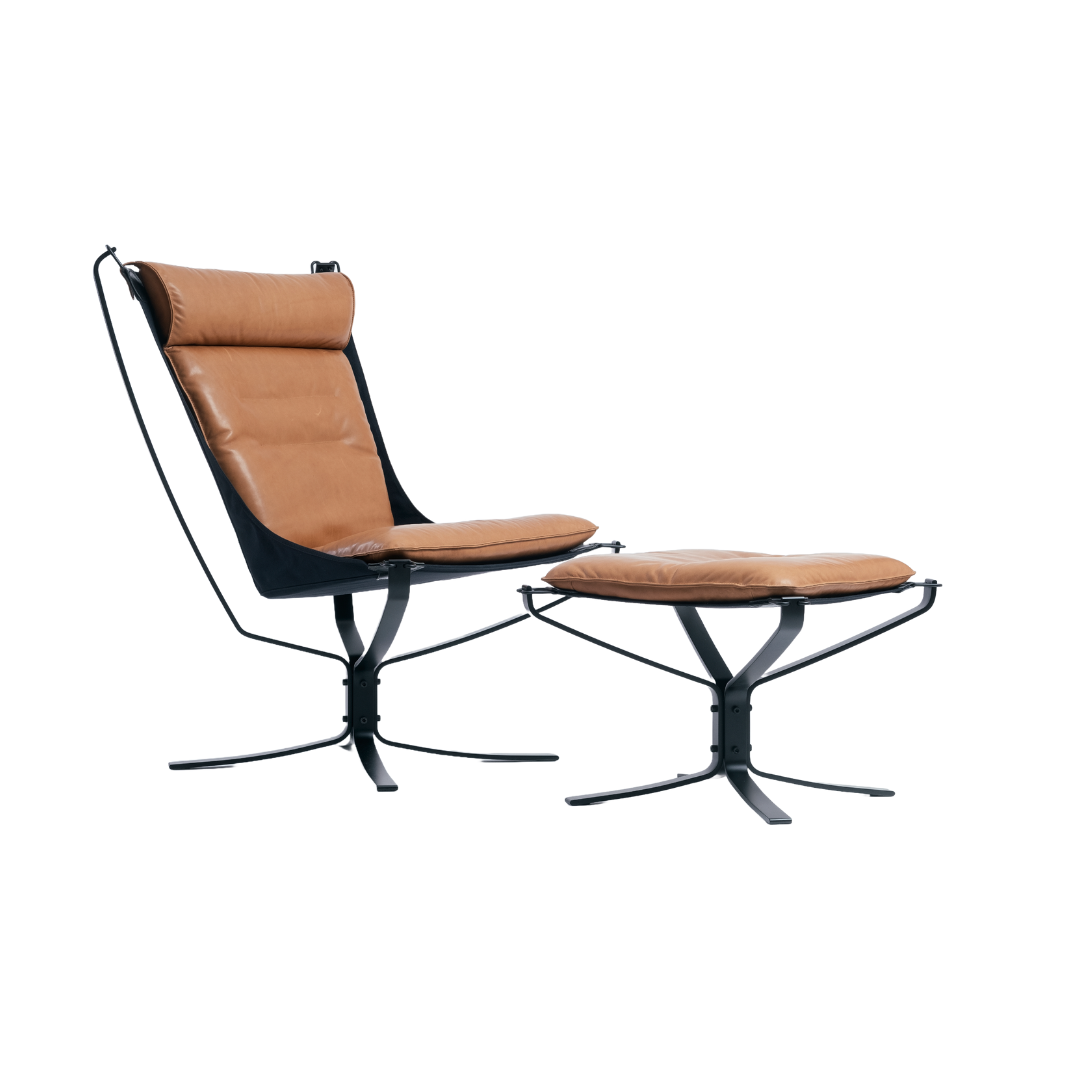 Falcon stol fra LK Hjelle l Lænestol i læder